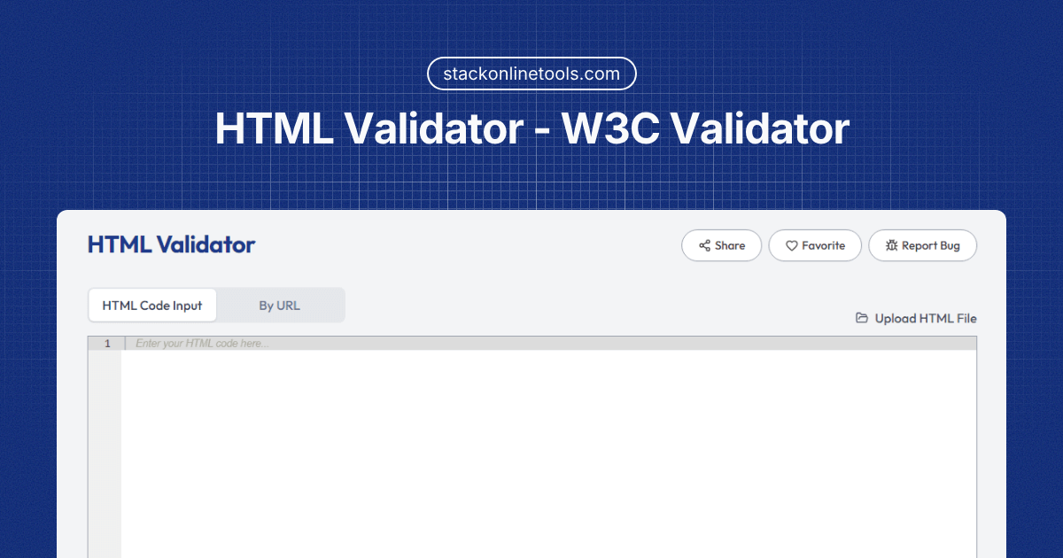 HTML Validator - Online HTML Code Checker & W3C Validator